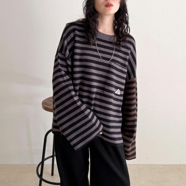 フレディエミュ（fredy emue）/【GEVACO/ゲバコ】ボーダーニットプルオーバー