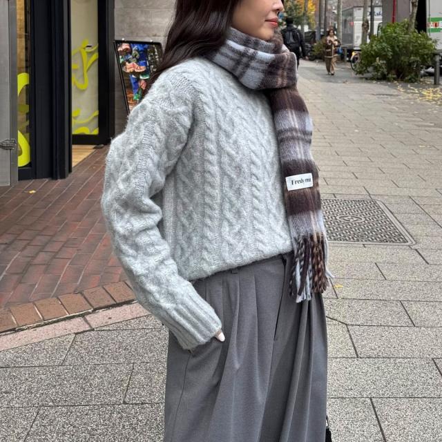 【NEW】フレディエミュ（fredy emue）/ふわふわ柄編みニットプルオーバー