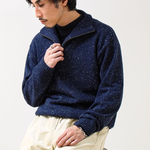 グロスター（GLOSTER）/【冬の大人レイヤードに】ネップハーフジッププルオーバー
