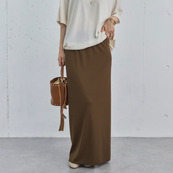 ドゥ アルシーヴ（Doux archives）/リブロングタイトスカート