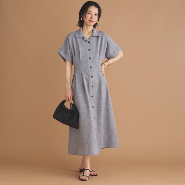 ドゥ アルシーヴ（Doux archives）/タックフレアシャツワンピース