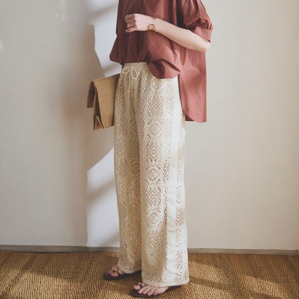 ドゥ アルシーヴ（Doux archives）/サイドラインレースパンツ