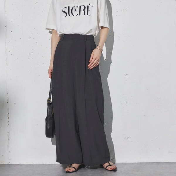 ドゥ アルシーヴ（Doux archives）/リネンライク２タックワイドパンツ