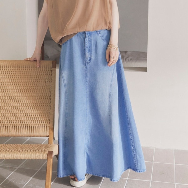 ドゥ アルシーヴ（Doux archives）/ソフトデニムフレアスカート