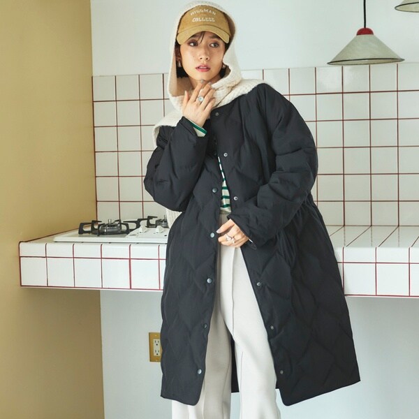 ドゥ アルシーヴ（Doux archives）/　シームレスノーカラーロングコート