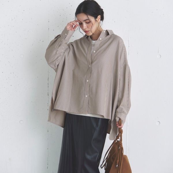 ドゥ アルシーヴ（Doux archives）/ストライプポンチョシャツ