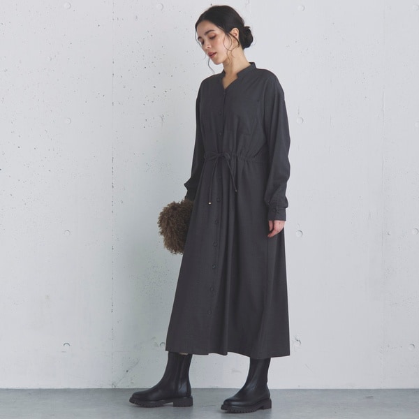 ドゥ アルシーヴ（Doux archives）/Ｖネックドロストギャザーワンピース