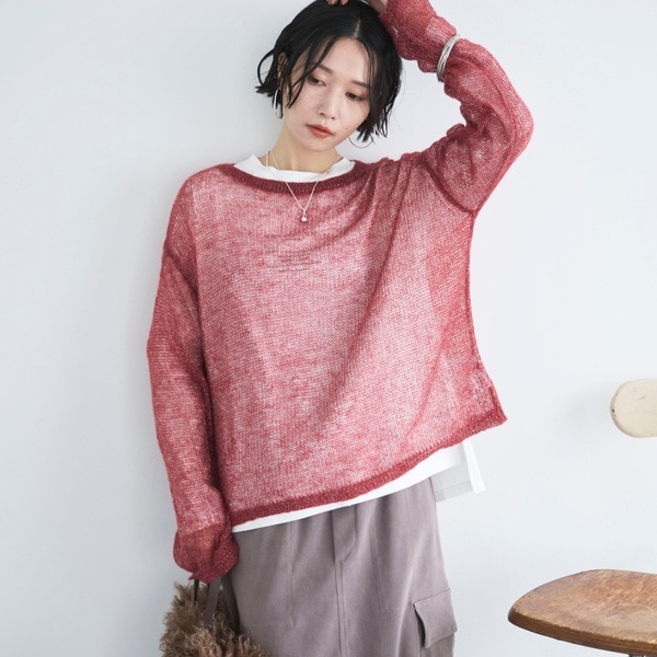 ドゥ アルシーヴ（Doux archives）/シアーモヘアニットプルオーバー