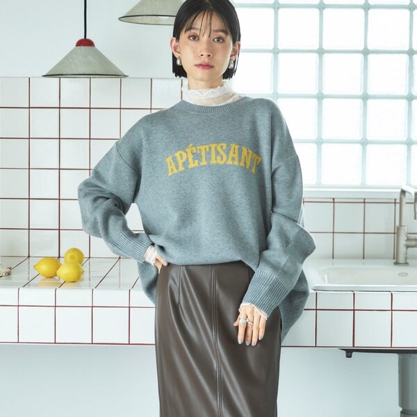 ドゥ アルシーヴ（Doux archives）/カレッジロゴニットプルオーバー