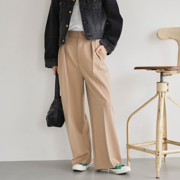 ドゥ アルシーヴ（Doux archives）/２タックワイドパンツ