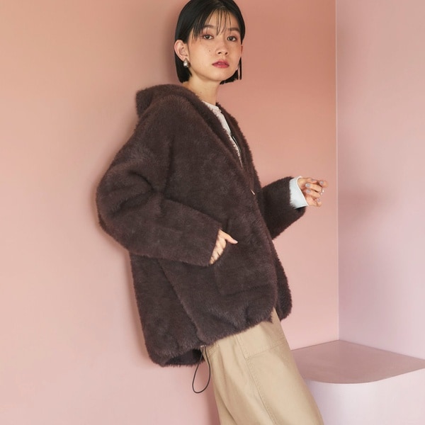 ドゥ アルシーヴ（Doux archives）/Ｗフェイスシャギーフーディ?ブルゾン