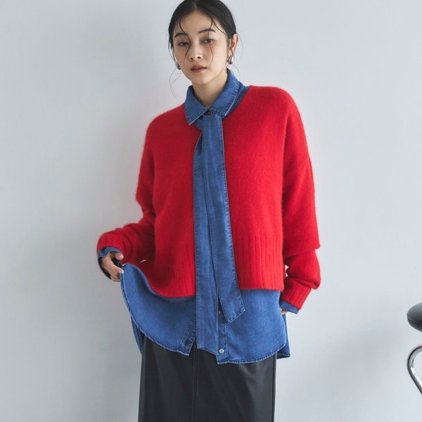 ドゥ アルシーヴ（Doux archives）/【ラクーンＭＩＸ】ファーニットＶネックプルオーバー