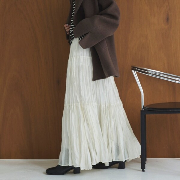 ドゥ アルシーヴ（Doux archives）/’ワッシャーティアードスカート’