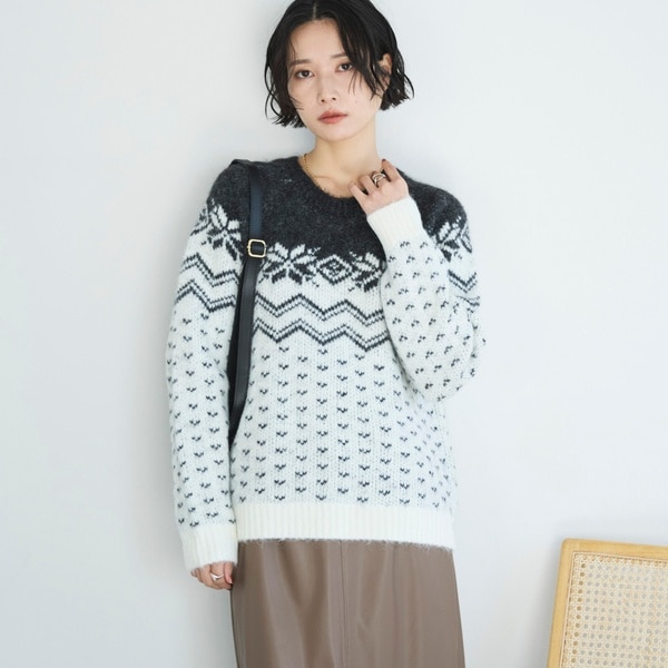 ドゥ アルシーヴ（Doux archives）/ノルディック柄ニットプルオーバー