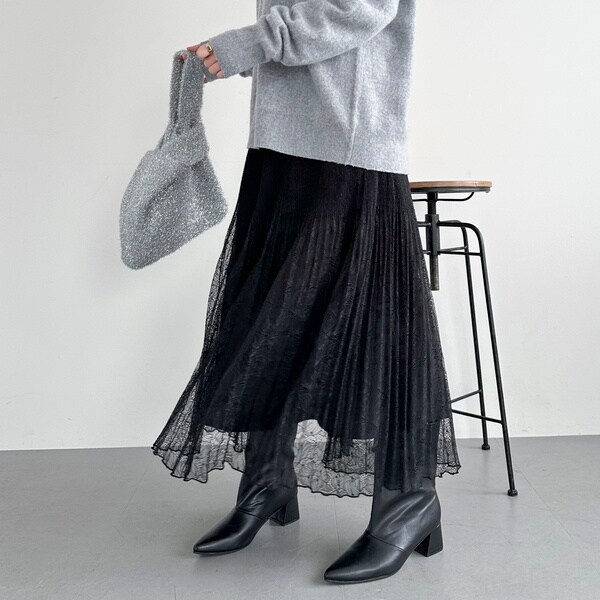 ドゥ アルシーヴ（Doux archives）/レースプリーツスカート