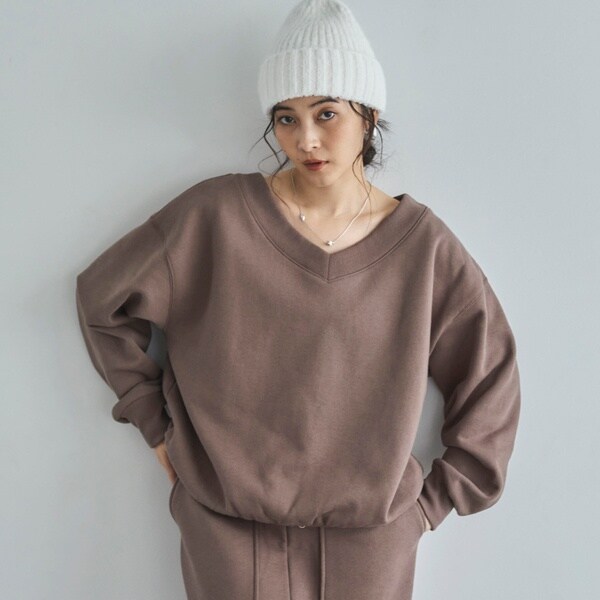 ドゥ アルシーヴ（Doux archives）/裏起毛Ｖネック前後２ＷＡＹプルオーバー