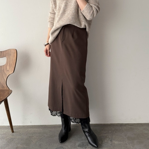 【NEW】ドゥ アルシーヴ（Doux archives）/裾レースタイトスカート