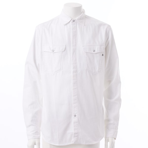 リプレイ（REPLAY）/ホワイトコットンツイルシャツ