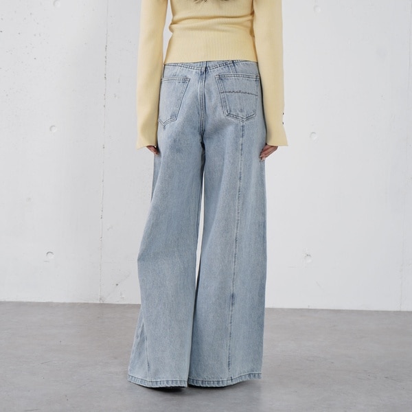 【NEW】アルシーヴ（archives）/ロゴ刺繍ワイドデニム