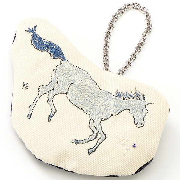 ホワイ（WHY）/ホース　エンブロイダリー　チャーム　　Why×YOSIKO　KURODA
