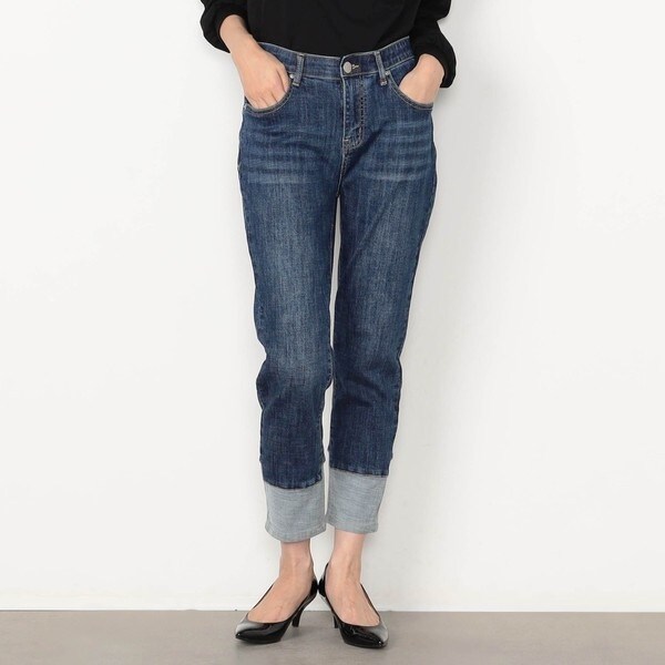 ニコルホワイト（NICOLE WHITE）/【WALDO】裾切り替えボーイフレンドデニム