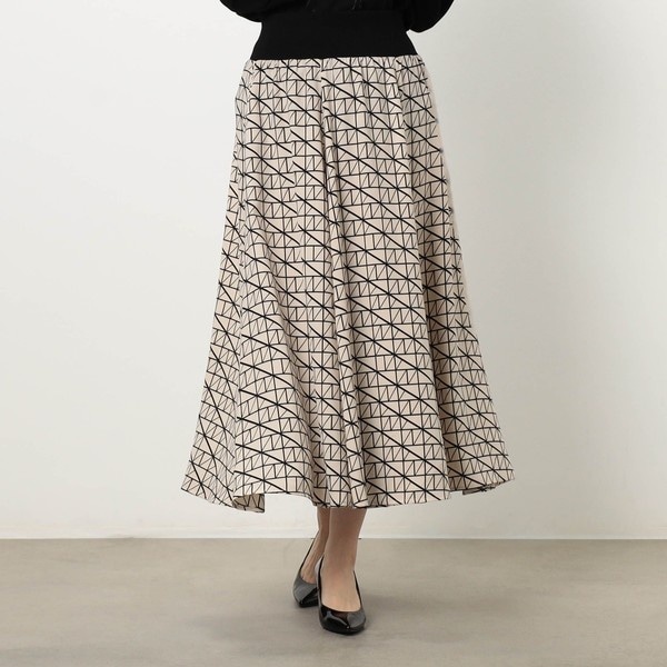 ニコルホワイト（NICOLE WHITE）/【WALDO】ウエストリブプリントスカート