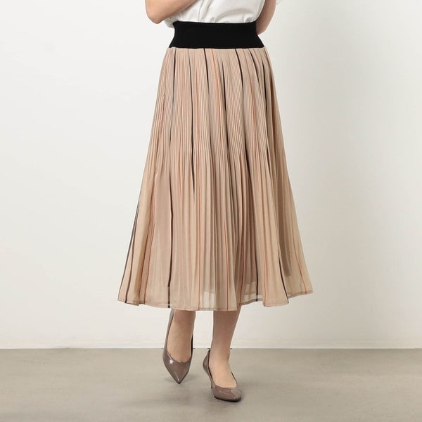 ニコルホワイト（NICOLE WHITE）/【WALDO】ストライプウエストリブスカート