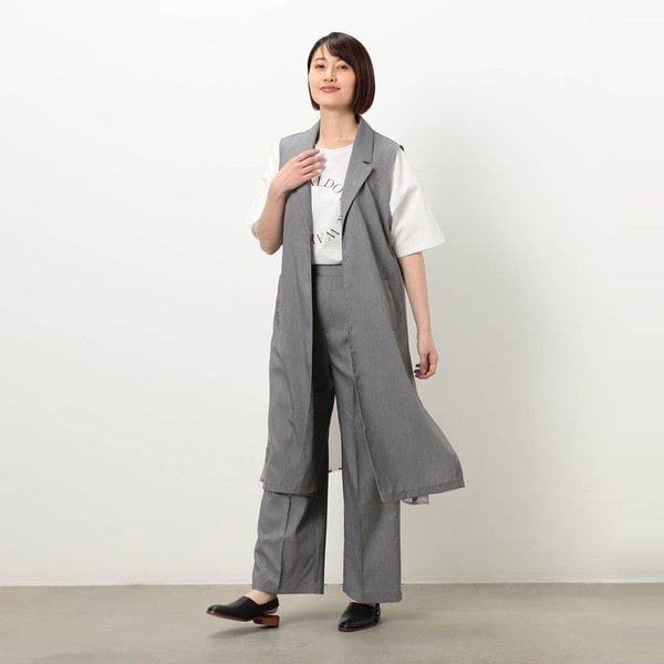 ニコルホワイト（NICOLE WHITE）/【WALDO】ジョーゼット切り替えジレ