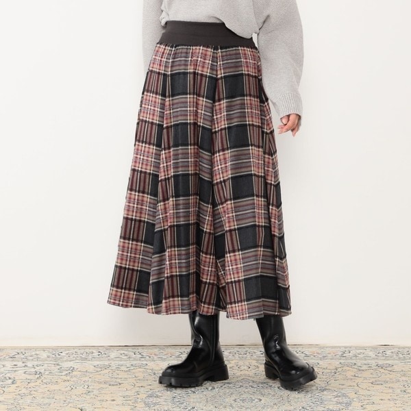 ニコルホワイト（NICOLE WHITE）/【WALDO】モールチェックフレアスカート