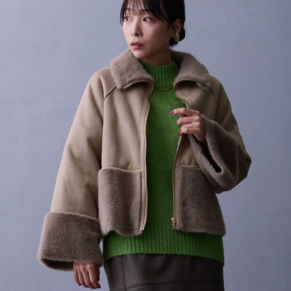 ニコルホワイト（NICOLE WHITE）/フェイクムートンブルゾン