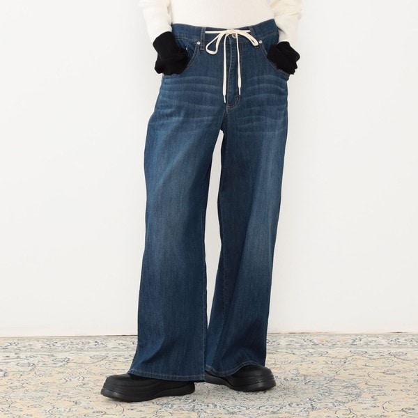 ニコルホワイト（NICOLE WHITE）/【WALDO】ドロストワイドデニムパンツ