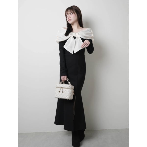 リップサービス（LIPSERVICE）/リボンオフショルバイカラーワンピース