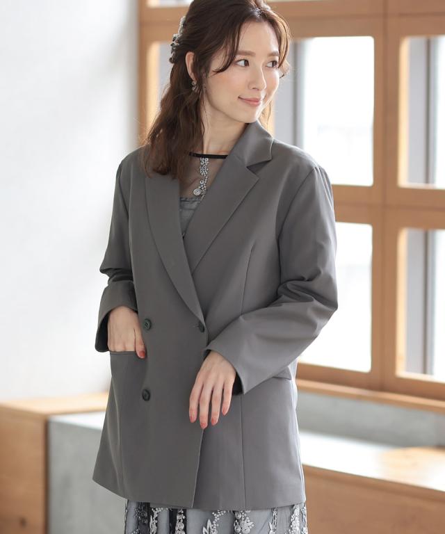 プールヴー（PourVous）/ビッグシルエットダブルジャケット