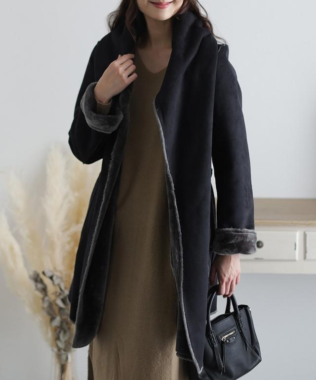 プールヴー（PourVous）/フェイクムートンガウンコート