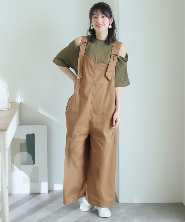 プールヴー（PourVous）/アシメサスペンダーサロペットパンツ