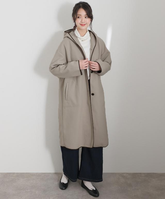 プールヴー（PourVous）/フェイクウールフード付コート