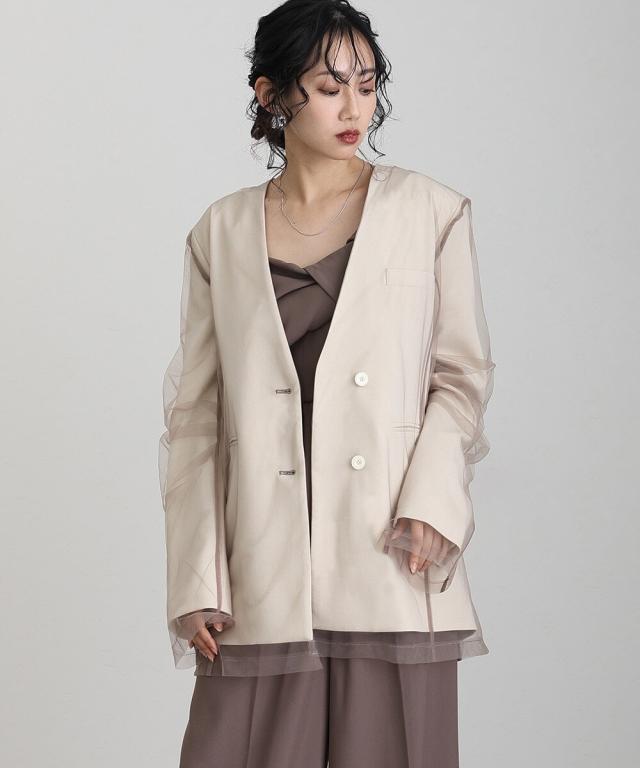 アトロ（atlo）/ボクシーレイヤードチュールジャケット