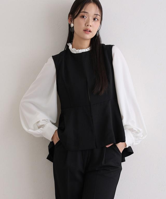 プールヴー（PourVous）/クルーネックベストセットアップスーツ