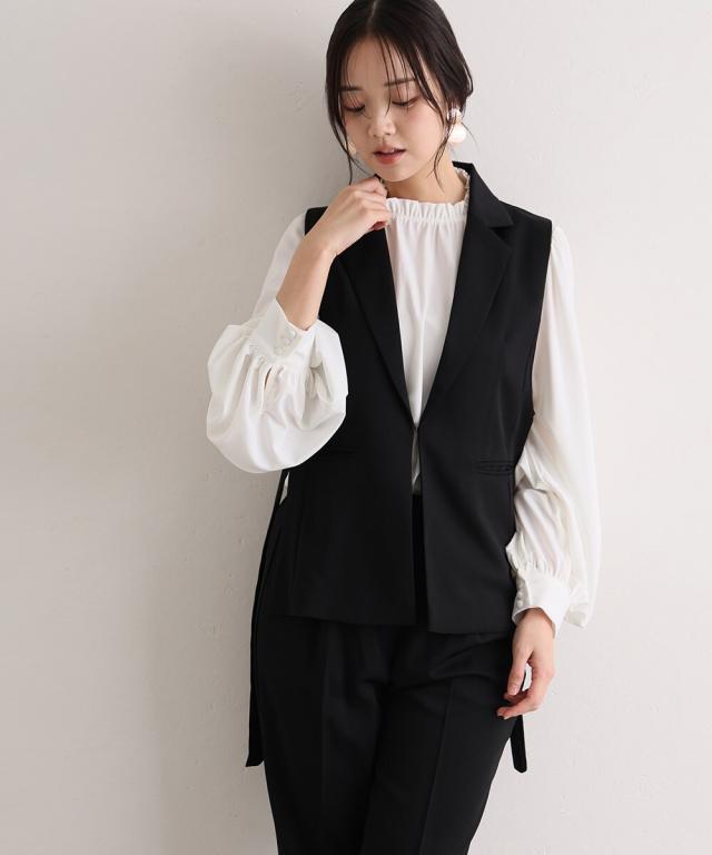 プールヴー（PourVous）/サイドベルトジレセットアップスーツ