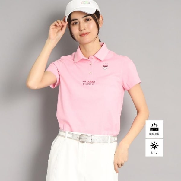 アダバット（adabat）/【UVカット／吸水速乾】ロゴデザイン 半袖ポロシャツ