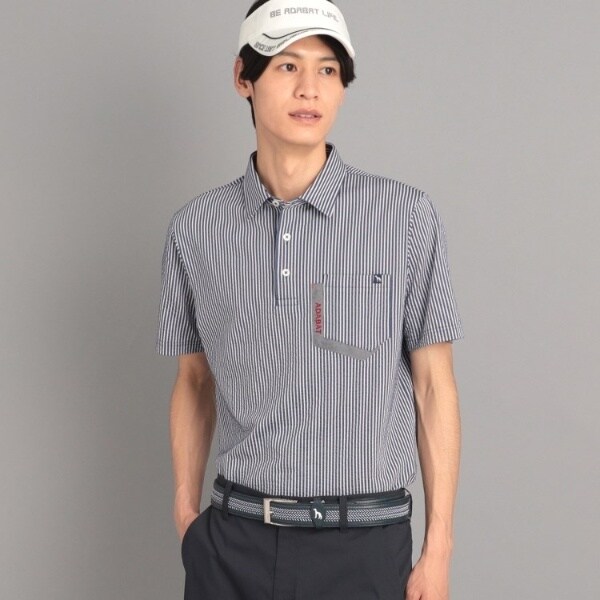アダバット（adabat）/サッカーストライプ ポケットあり 半袖ポロシャツ