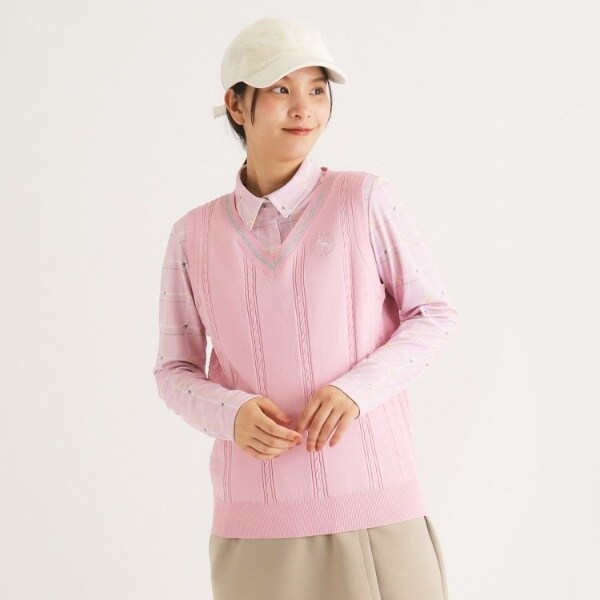 アダバット（adabat）/【洗える】ケーブル編み Vネックニットベスト