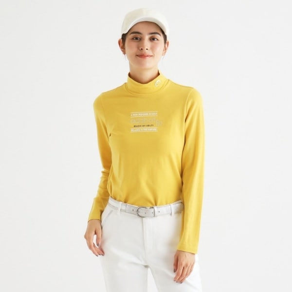 アダバット（adabat）/【吸湿発熱】メッセージロゴデザイン 長袖モックネックプルオーバー