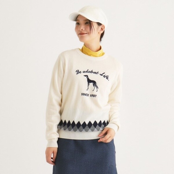 アダバット（adabat）/ロゴデザイン 長袖カシミヤセーター