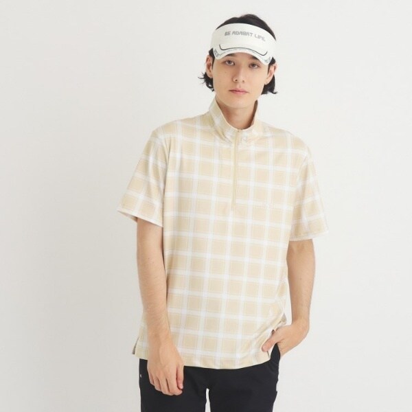 アダバット（adabat）/【ADBT】チェックデザイン 半袖ハーフジッププルオーバー