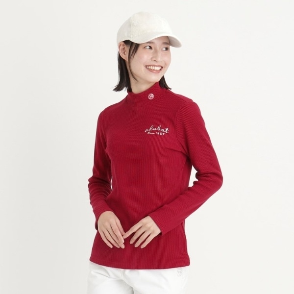 アダバット（adabat）/【吸湿発熱】リブデザイン 長袖モックネックプルオーバー