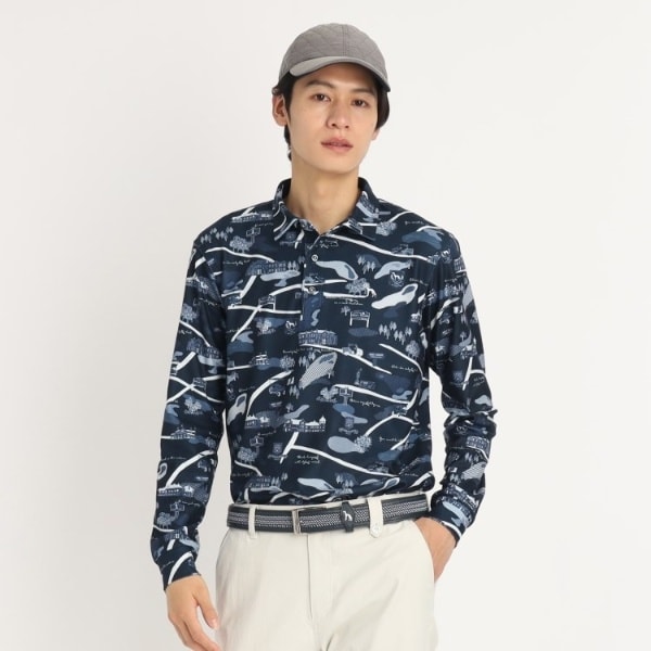 アダバット（adabat）/ゴルフマップデザイン 長袖ポロシャツ