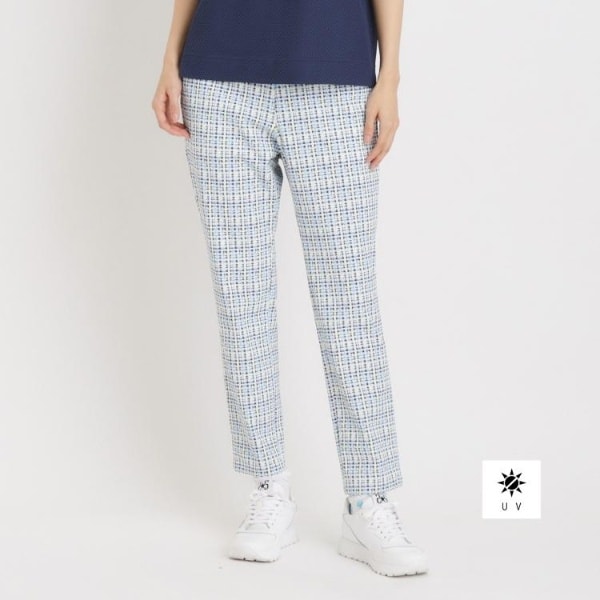 アダバット（adabat）/UVカット カラー千鳥アンクルパンツ