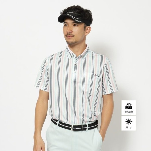 アダバット（adabat）/UVカット吸水速乾 マルチストライプドライポロシャツ