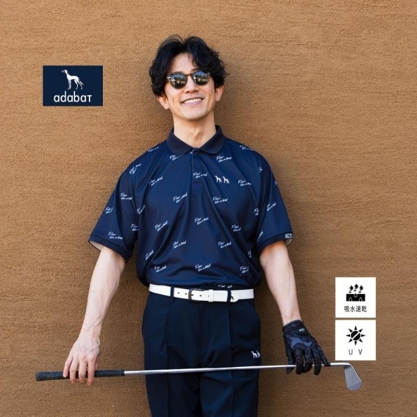 アダバット（adabat）/UVカット吸水速乾 櫻井貴史 adabatNAVYコラボバーディーポロシャツ
